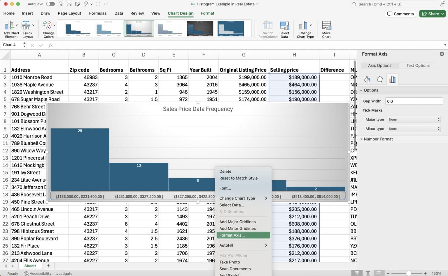 Creating a Histogram in Excel: A Guide for Appraisers - McKissock Learning